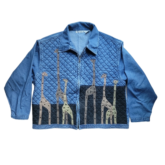 Dress Barn | Jackets & Coats | Dress Barn Giraffe Quilted Jean Jacket ...